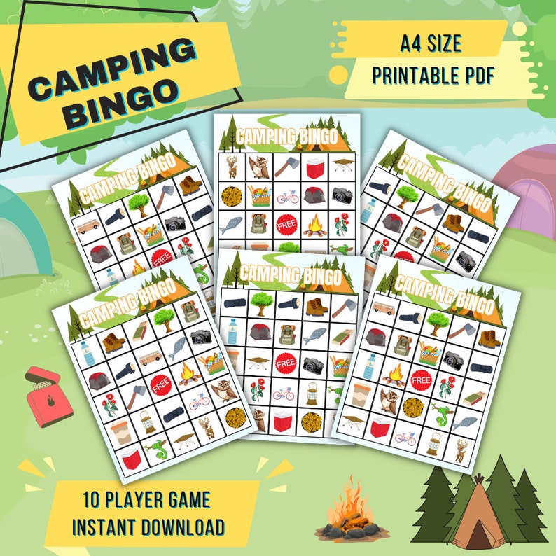 Instant Download Camping Party Game Kids Summer Camp Camping Birthday ...