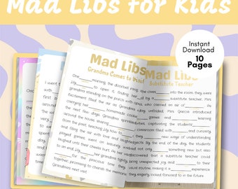 Mad Libs Bundle, Printable Bedtime Story for Kids, Bedtime Story Mad ...