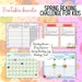 Spring Break Reading Challenge for Kids, Spring Reading Log, Printable ...