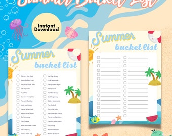 Summer Bucket List for Kids Printable Summer Activities Checklist ...