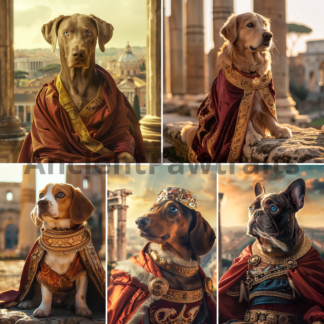 5 Dog Portraits | Bundle | Ancient Roman | AI Art | AI Generated Art ...
