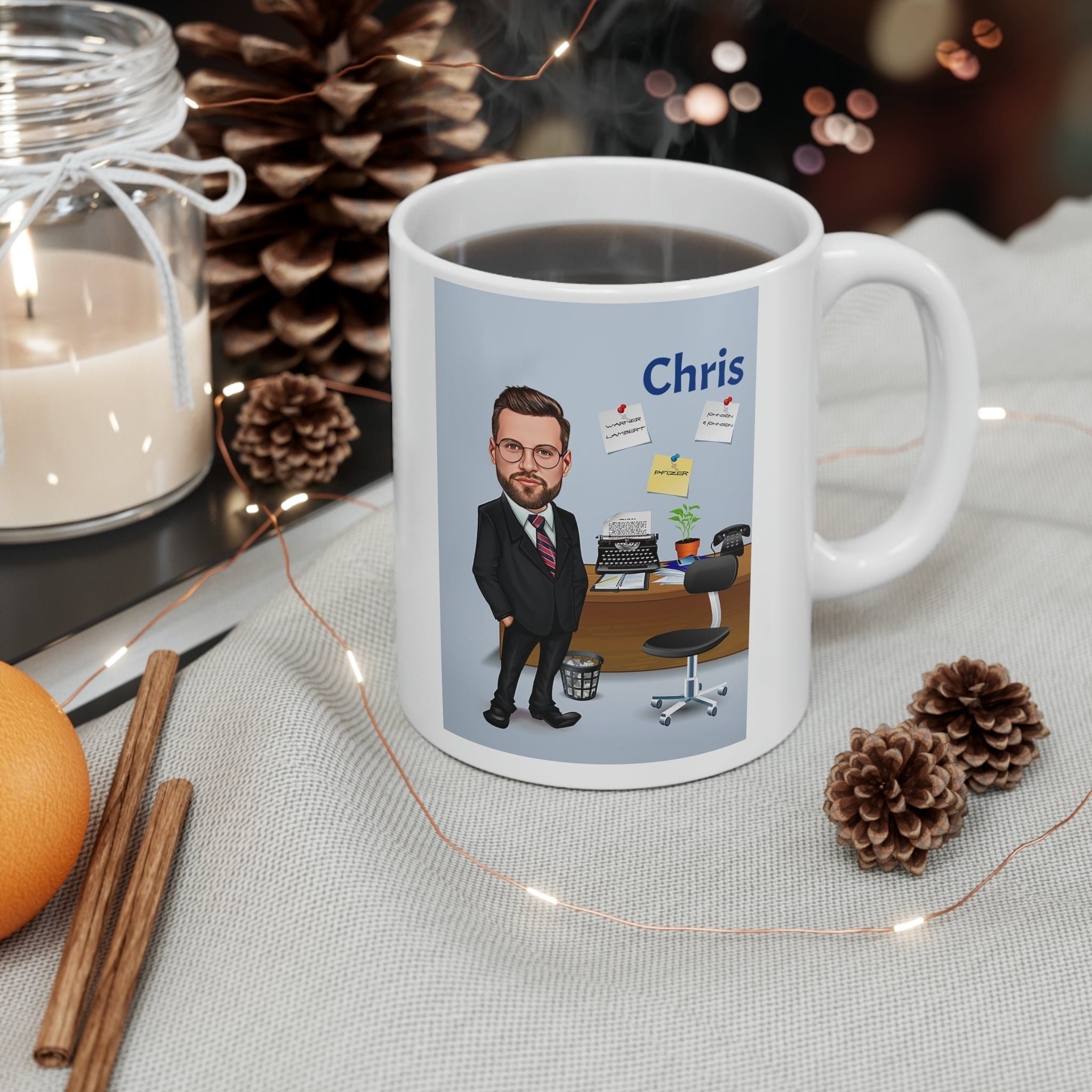 Office Worker Cartoon Mug, Funny Office Worker Gifts for Men, Custom ...
