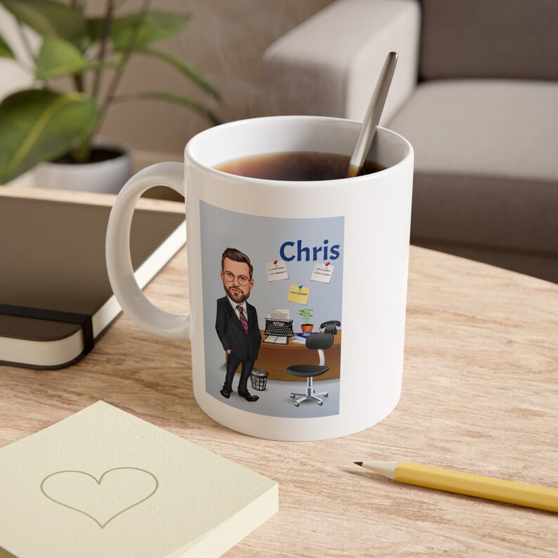 Office Worker Cartoon Mug, Funny Office Worker Gifts for Men, Custom ...