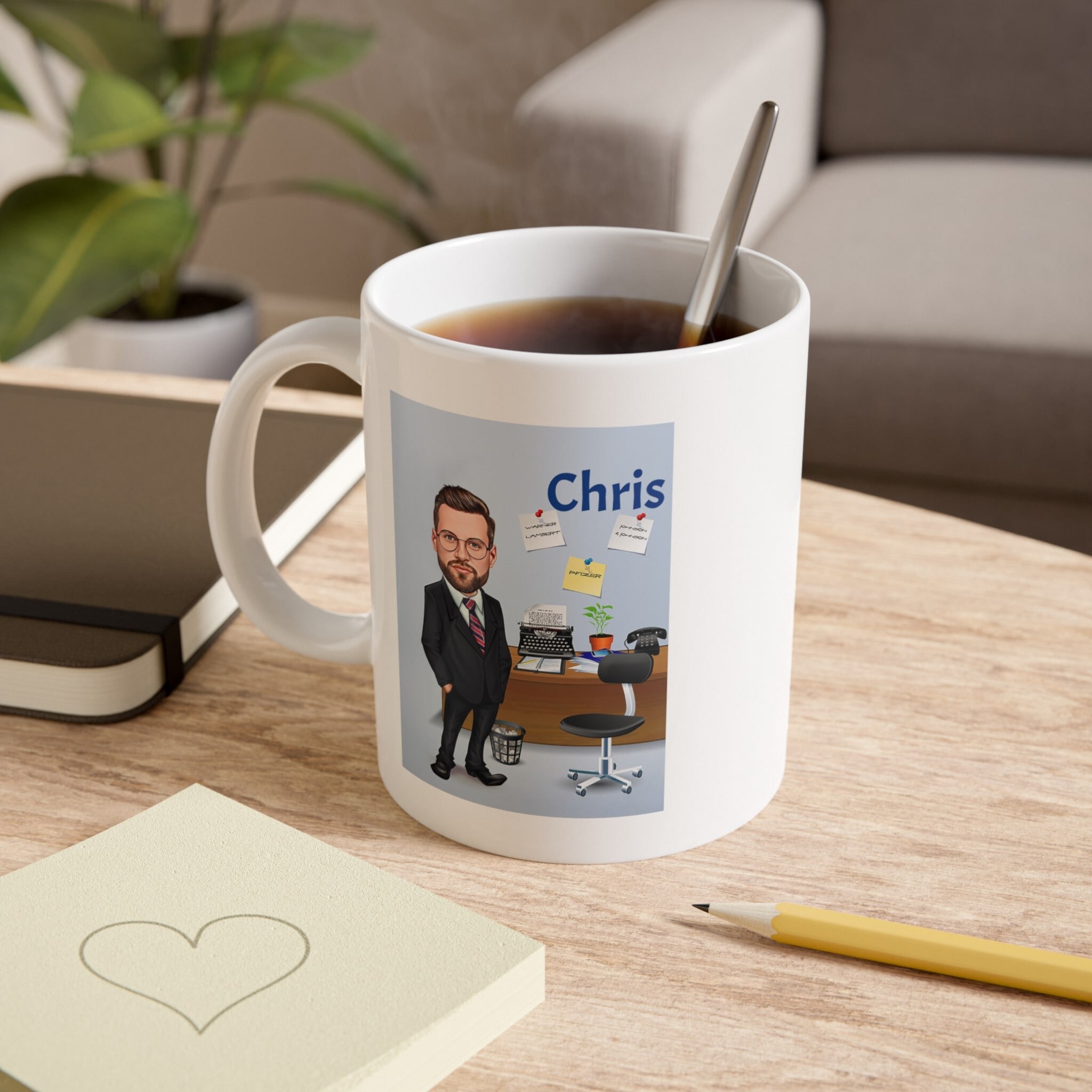 Office Worker Cartoon Mug, Funny Office Worker Gifts for Men, Custom ...