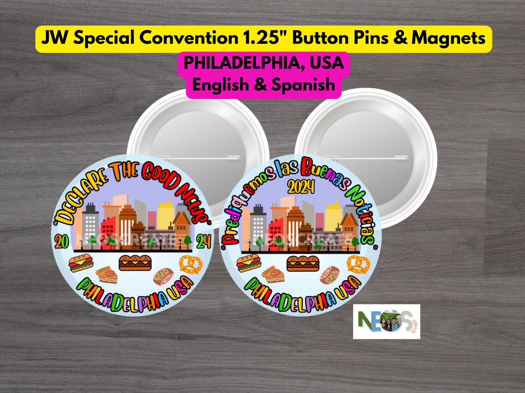 Declare the Good News, Philadelphia Usa 2024 Convention Button Pins-jw ...