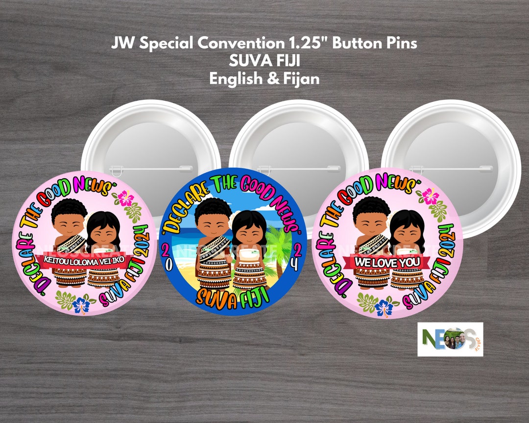 Declare the Good News, Suva Fiji 2024 Convention Button Pins-jw Special ...