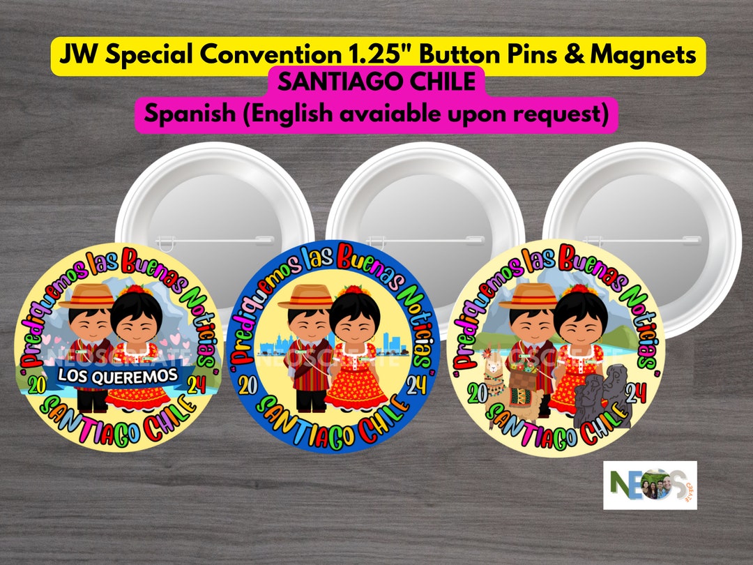 Declare the Good News, Santiago Chile 2024 Convention Button Pins ...