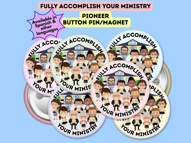 2026 Fully Accomplish Your Ministry Button Pins & Magnets: JW Gifts ...