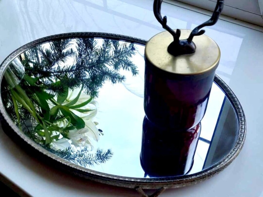 Mirror Mirror. Silver Plate Mirrored Tray - Etsy