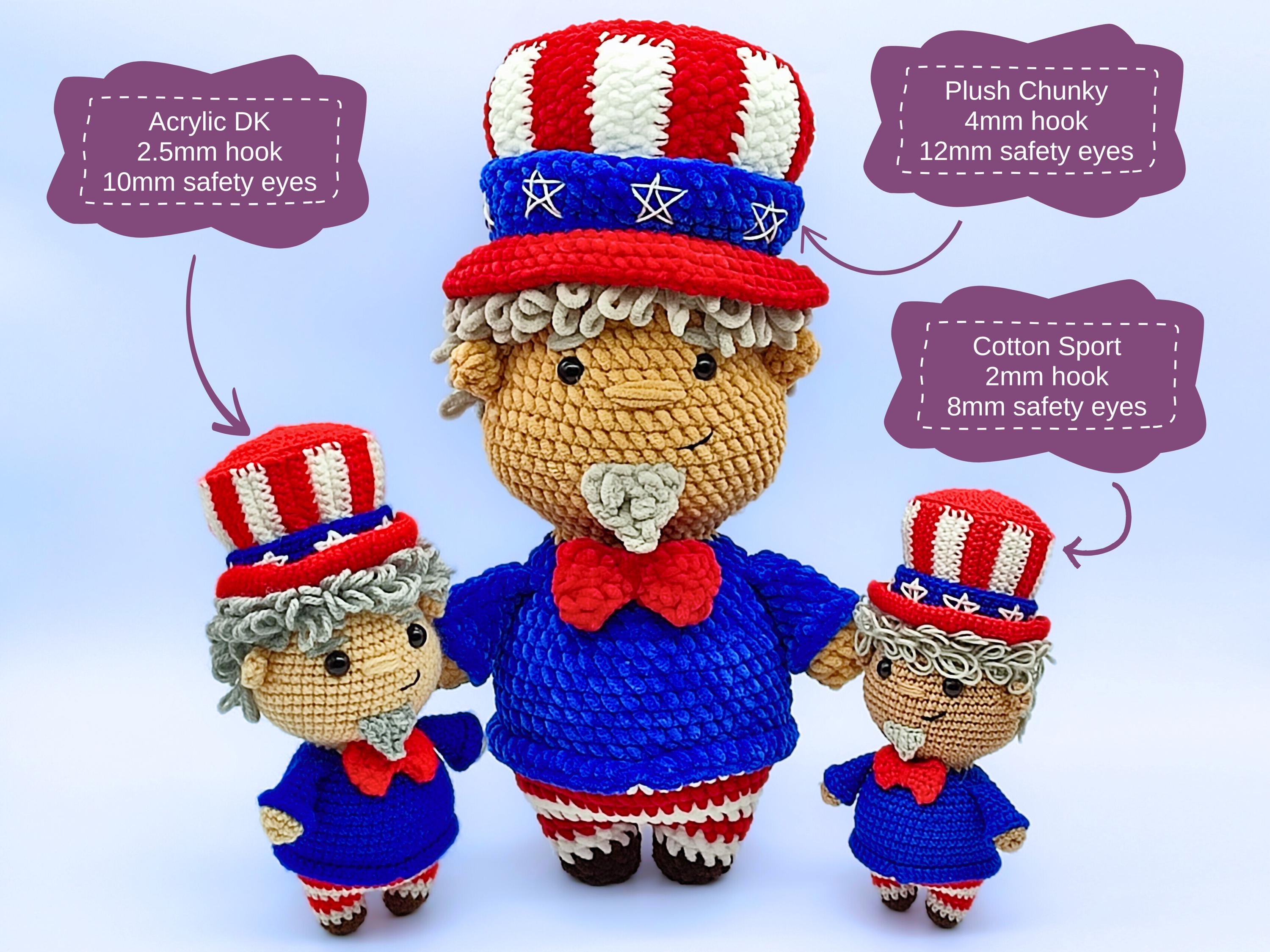 Uncle Sam Crochet Pattern: Chunky Patriotic Plushie (PDF Download) - Etsy