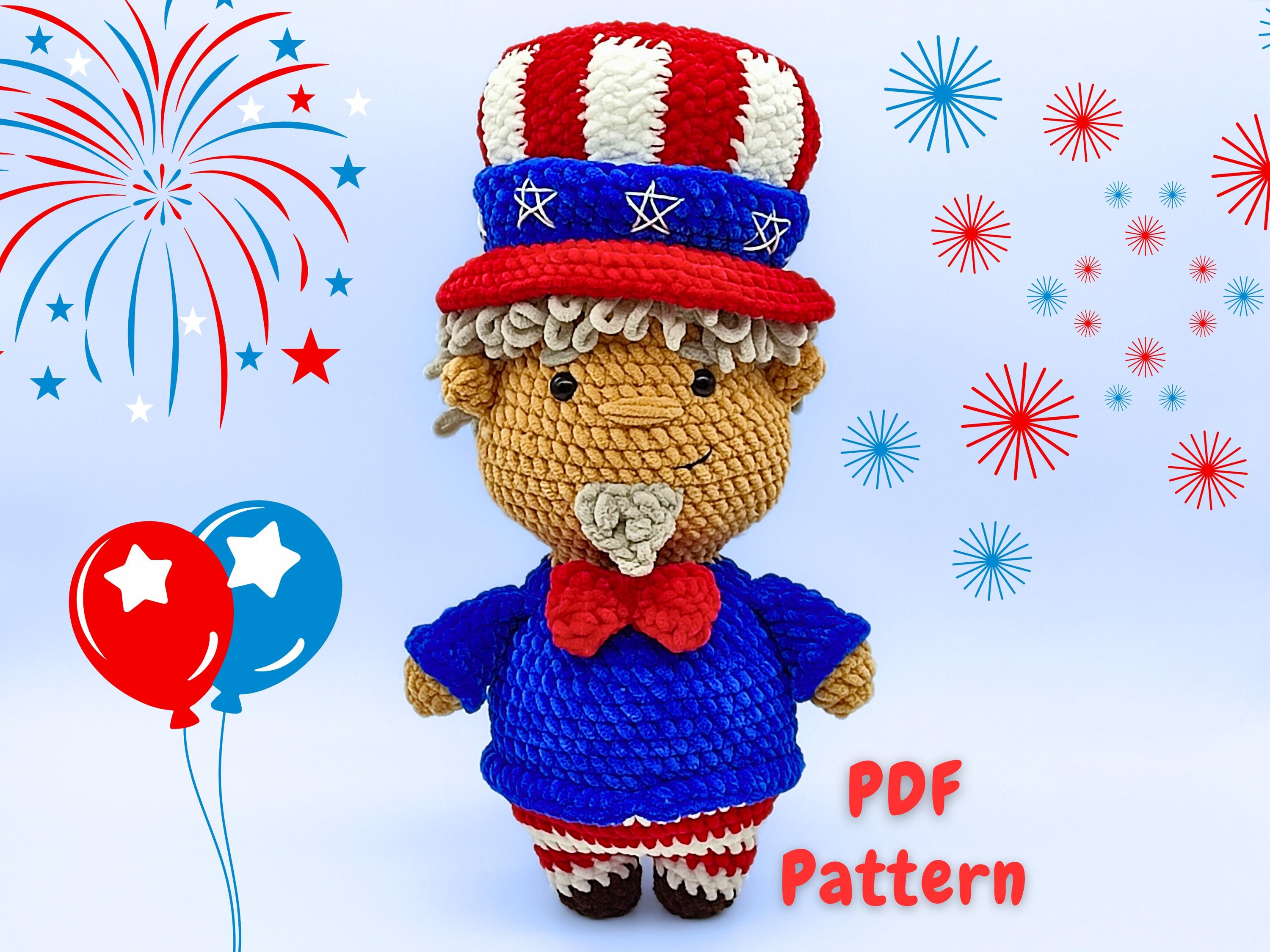 Uncle Sam Crochet Pattern: Chunky Patriotic Plushie (PDF Download) - Etsy