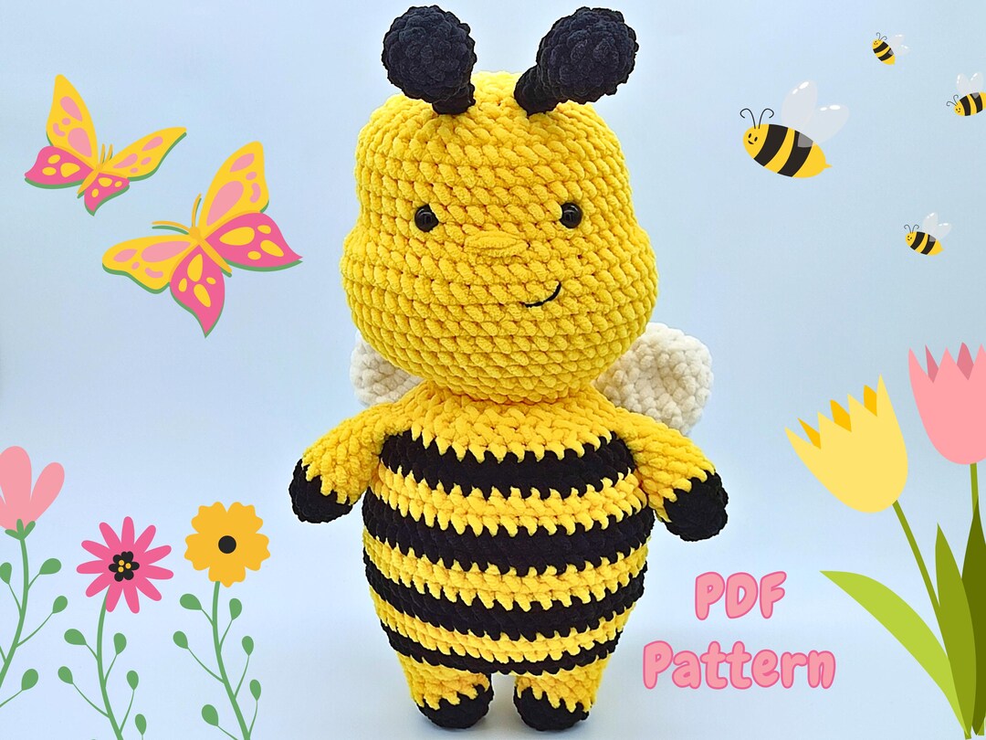 Bee Crochet Pattern - Cute Chunky Spring Amigurumi Plushie, Beginner ...