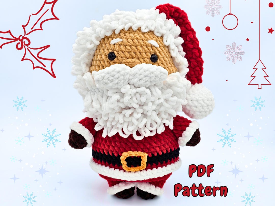 Santa Crochet Pattern: Beginner Chunky Father Christmas Amigurumi ...