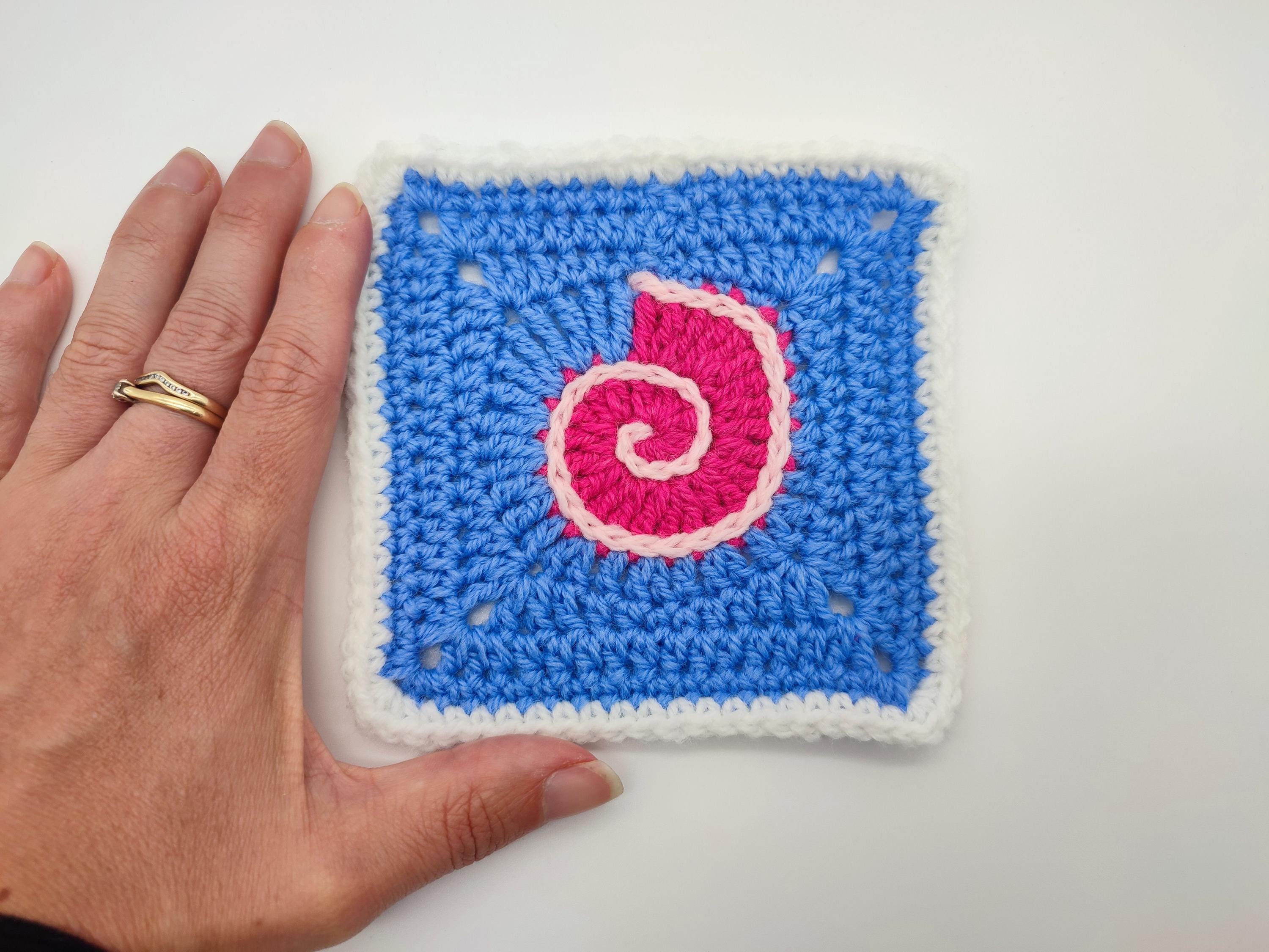 Seashell Granny Square, Crochet Blanket Motif, Summer Cushion Crochet ...