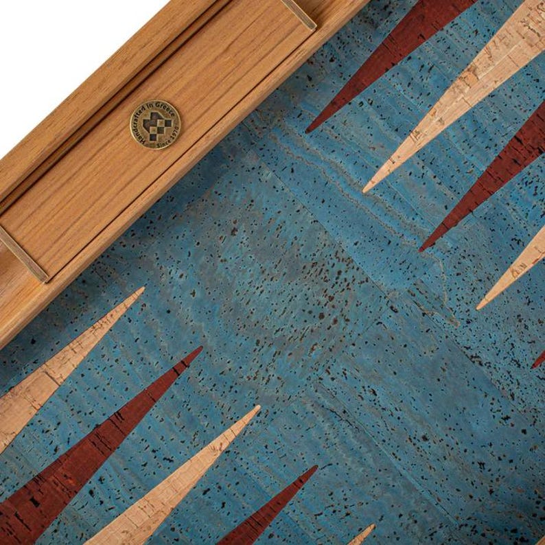 Turquoise Natural Cork Backgammon Set With Oak Wooden Checkers - Etsy
