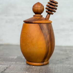 Wooden Honey Pot With Honey Stick - Etsy