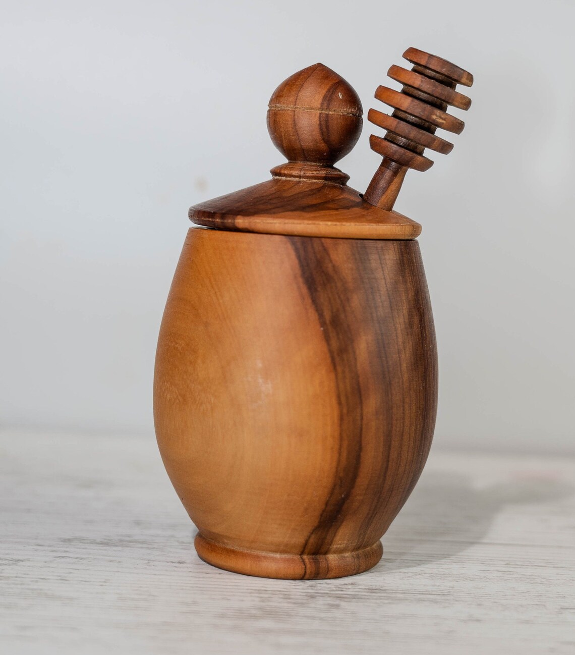 Wooden Honey Pot With Honey Stick - Etsy