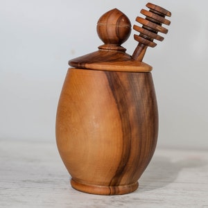 Wooden Honey Pot With Honey Stick - Etsy