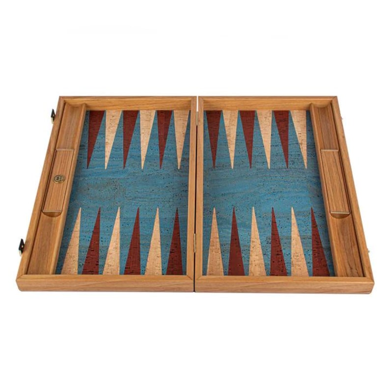 Turquoise Natural Cork Backgammon Set With Oak Wooden Checkers - Etsy