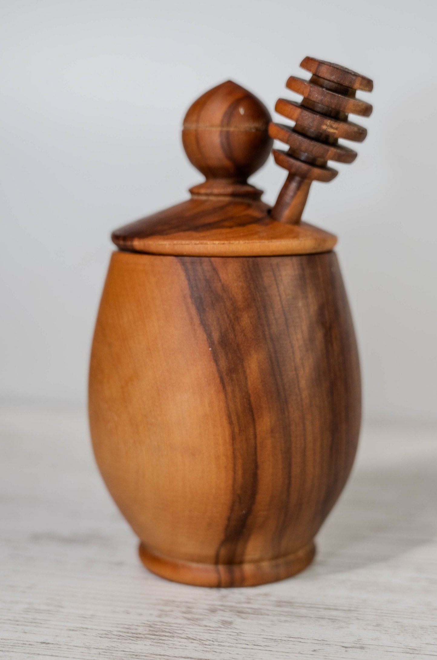 Wooden Honey Pot With Honey Stick - Etsy