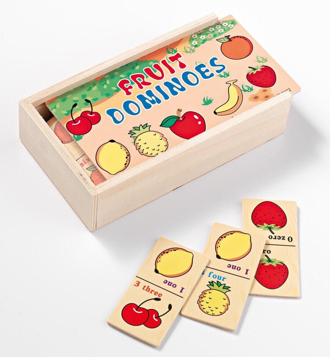 Wooden Domino With Fruits - Etsy