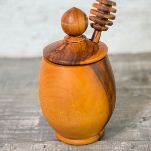 Wooden Honey Pot With Honey Stick - Etsy