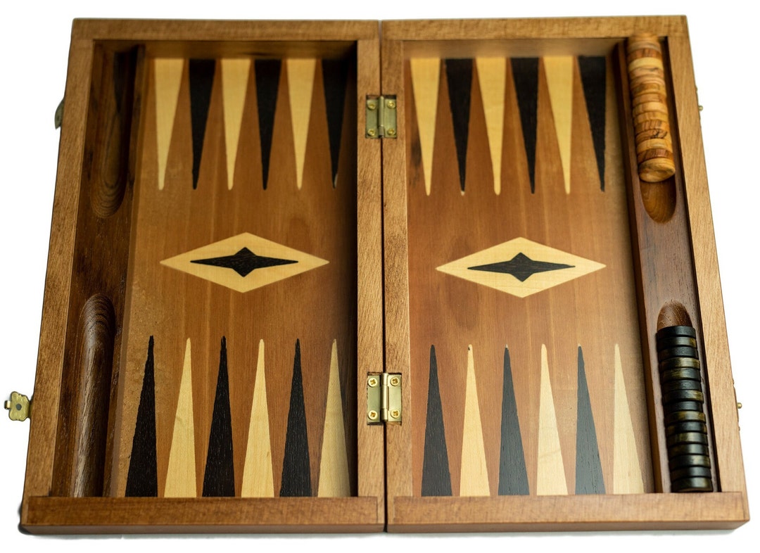 Olive Wooden Backgammon With Cases for Travel - Etsy