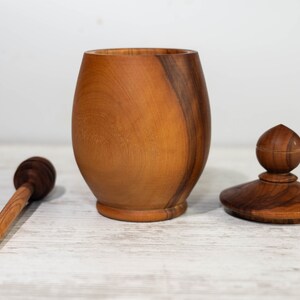 Wooden Honey Pot With Honey Stick - Etsy
