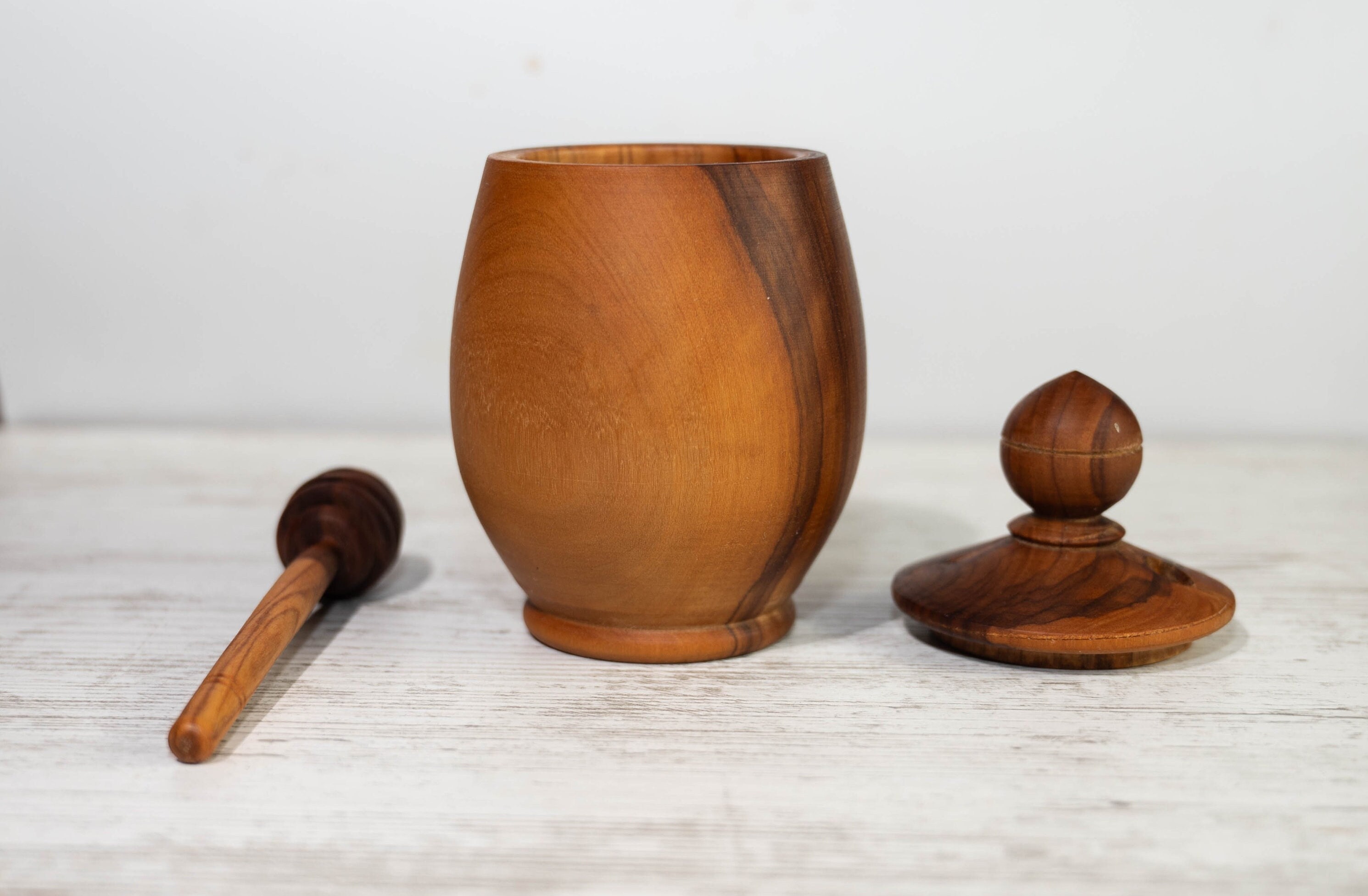 Wooden Honey Pot With Honey Stick - Etsy