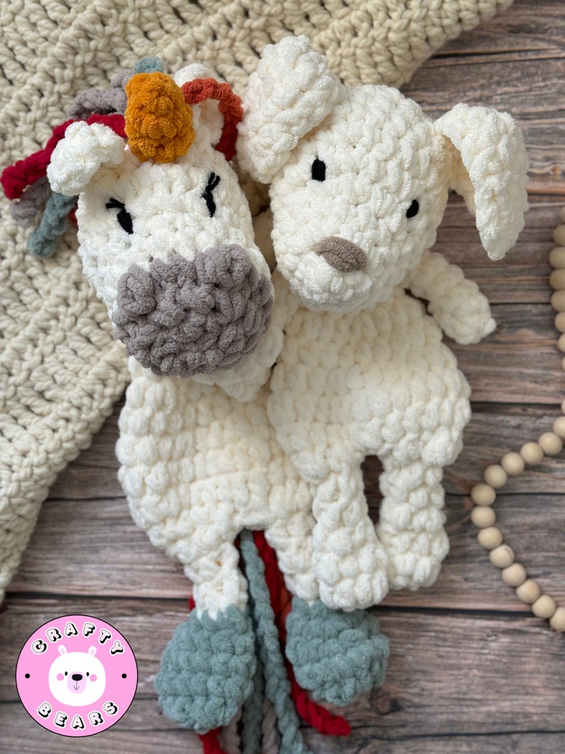 Puppy Snuggler Lovey Mouse Stuffie Plushie Cute Mouse Blanket Yarn Boho ...