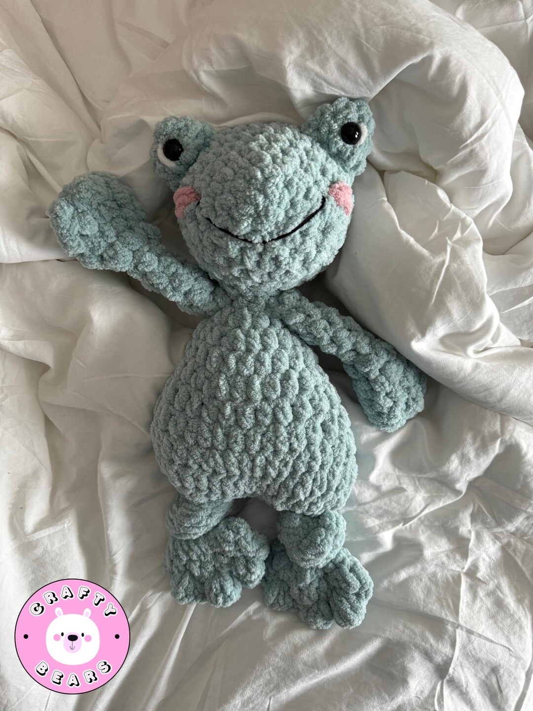 Frog Snuggler Lovey Stuffie Plushie Cute Blanket Yarn Boho Cuddly Toy ...