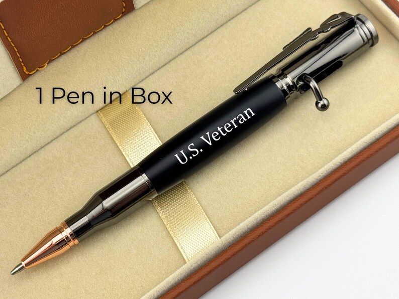 Engraved Tactical Bullet Bolt Action Pen | Veterans Day Gift for ...