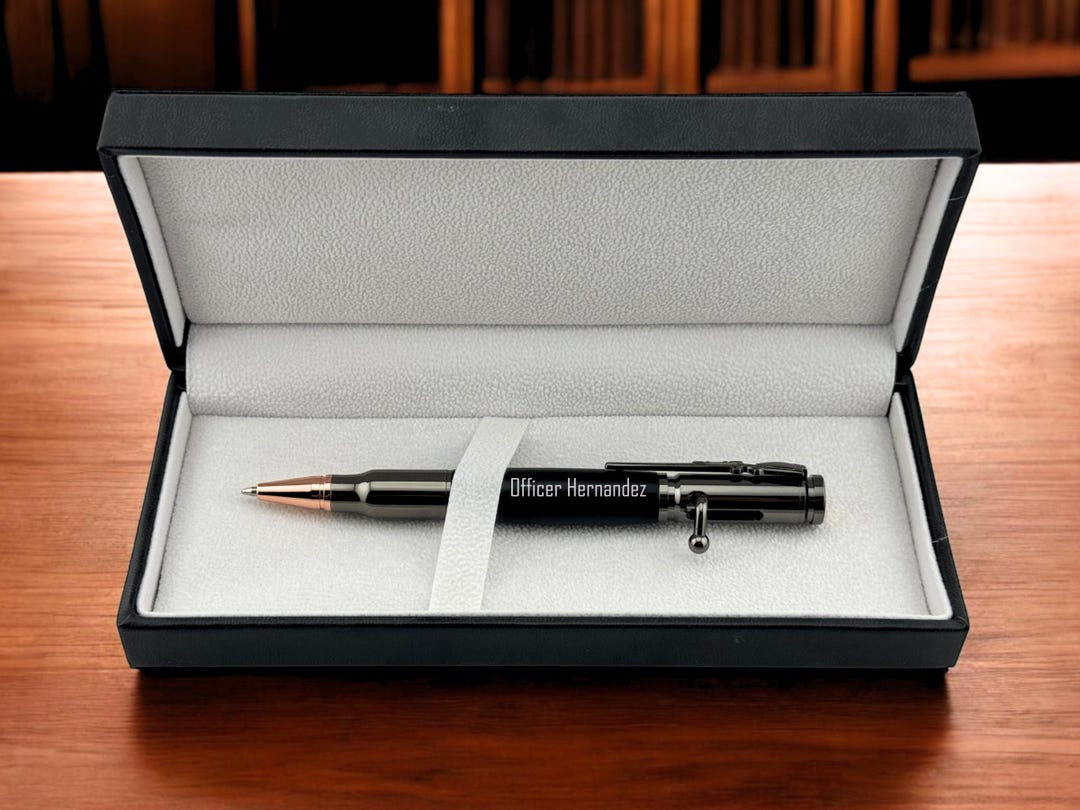 Custom Engraved Bullet Pen, Personalized Bolt Action Pen, Police ...