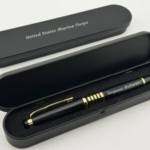 Personalized Black Roller Pen in Custom Box, Veterans Day Gift, Custom ...