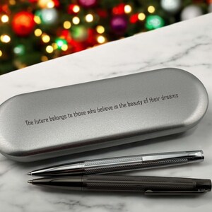 Personalized Ribbed Ball Pen Set, Custom Pen Set, CPA Gift, Gift for ...