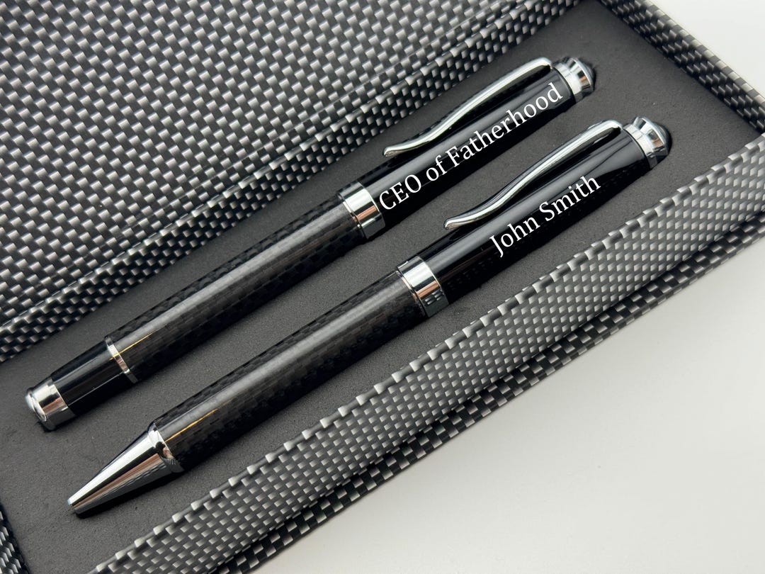 Custom Engraved Carbon Fiber Pen Set Gift Box - Personalized Pen for ...