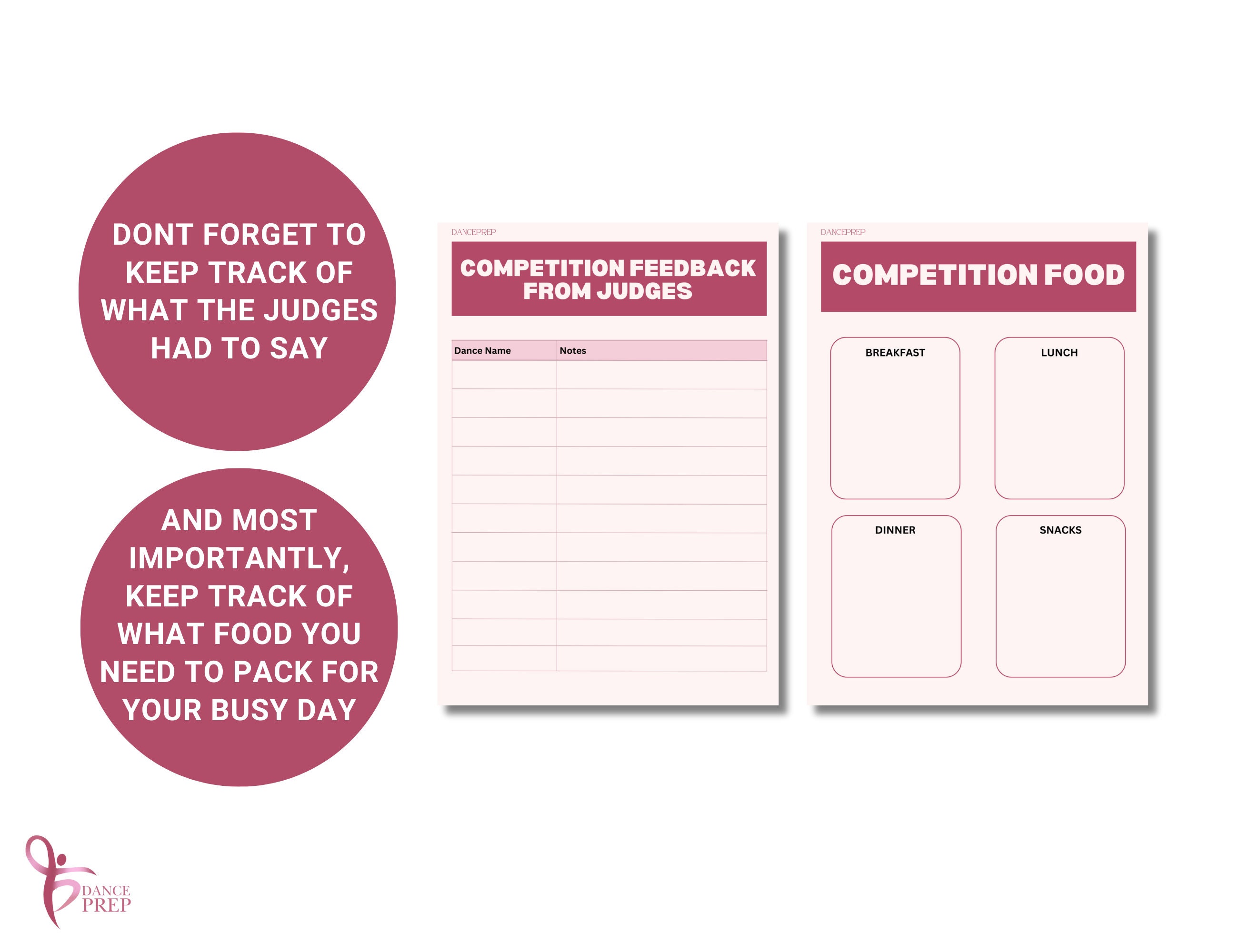 Dance Competition Planner and Checklist | Digital Download, Printable ...