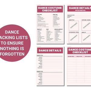 Dance Competition Planner and Checklist | Digital Download, Printable ...