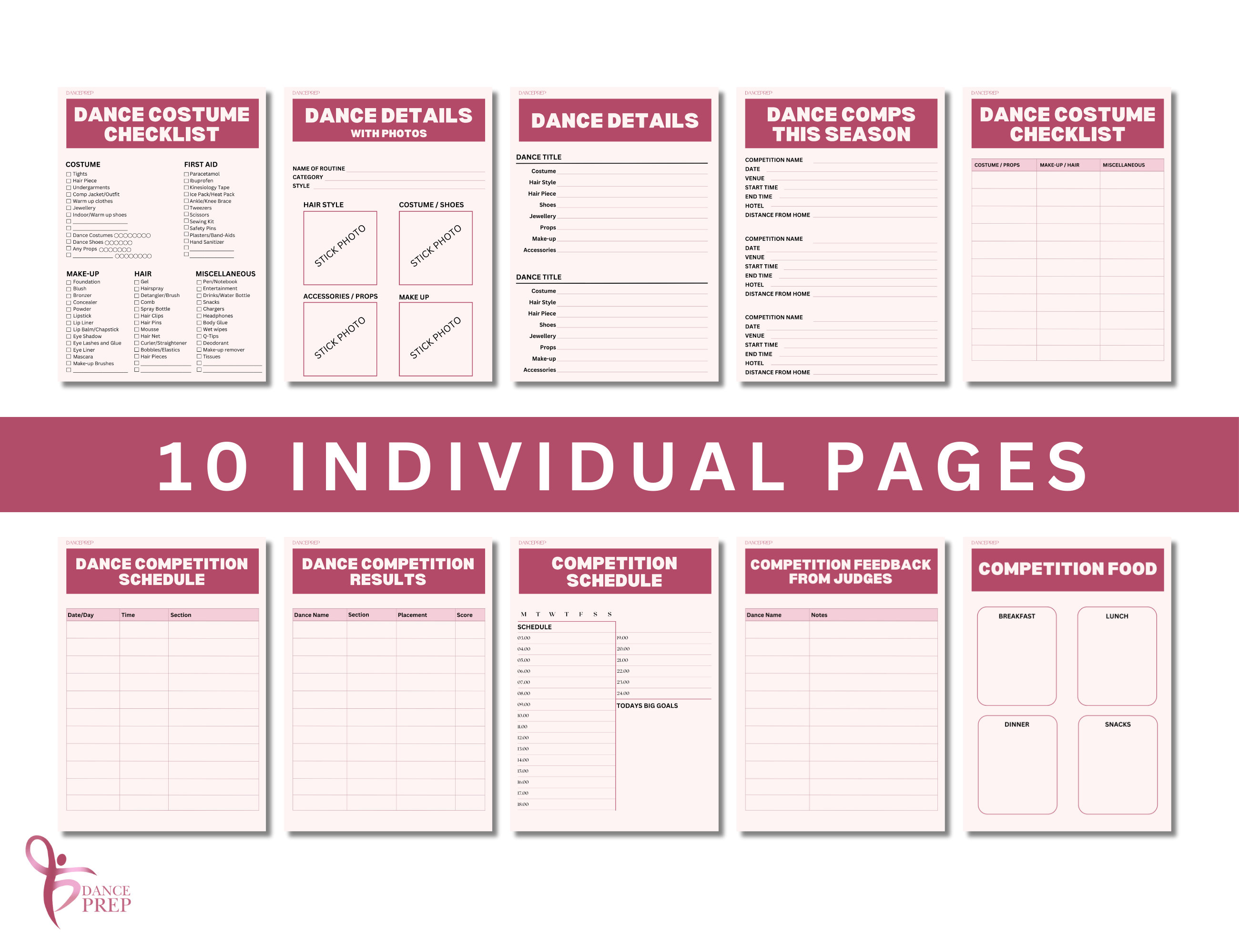 Dance Competition Planner and Checklist | Digital Download, Printable ...