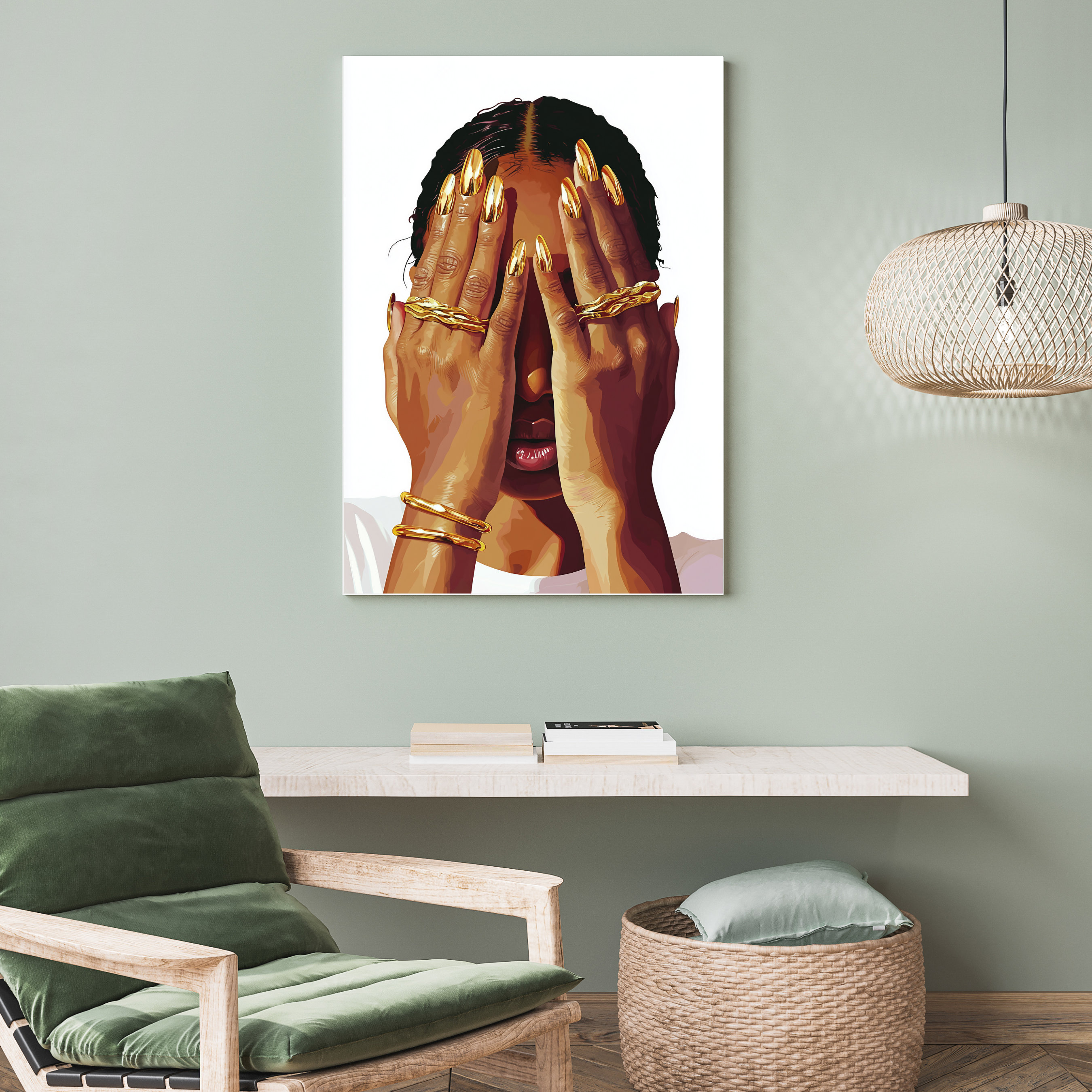 Golden Silence | Black Woman Printable Art | Wall Art | Black Girl Wall ...