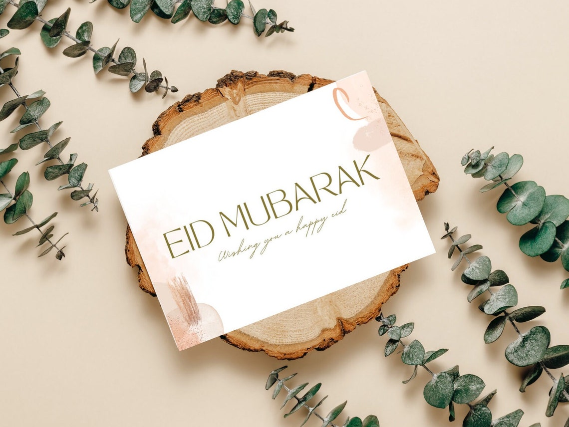 Eid Mubarak Card Printable, Eid Card Digital, Eid Greeting Card, Happy ...