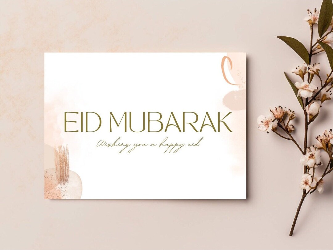 Eid Mubarak Card Printable, Eid Card Digital, Eid Greeting Card, Happy ...