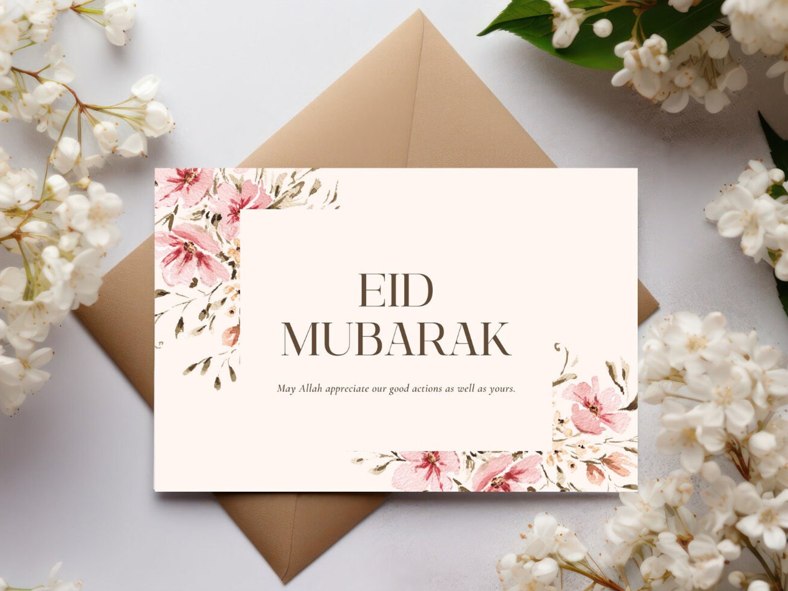 Eid Mubarak Card Printable, Eid Card Digital, Eid Greeting Card, Happy ...