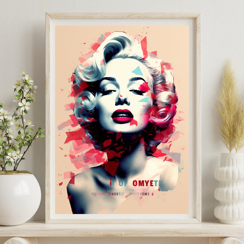 Marilyn Monroe Digital Art Poster High-quality Downloadable Wall Art ...