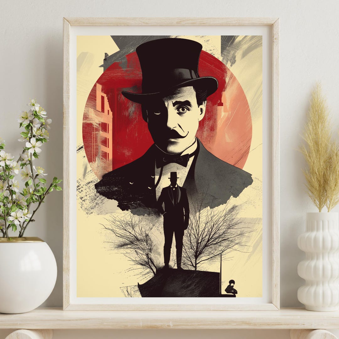 Charlie Chaplin Iconic Digital Art Print - Charlie Chaplin Art Poster ...
