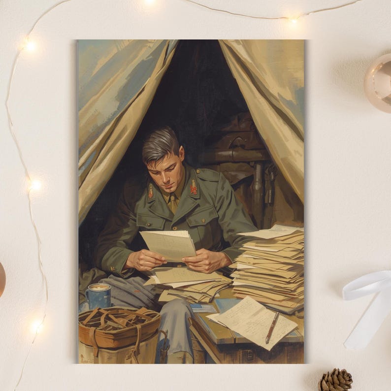 1960s Saigon War Art Print, Vietnam War Soldier Letters Illustration ...
