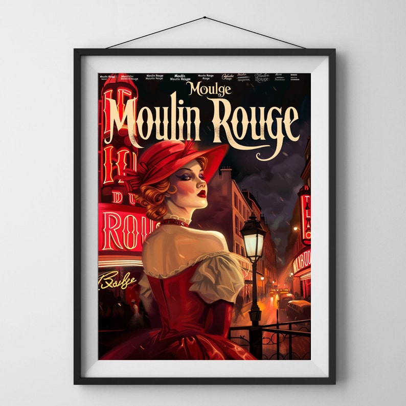 Vintage Style Moulin Rouge Poster - Add a Touch of Parisian Glamour to ...