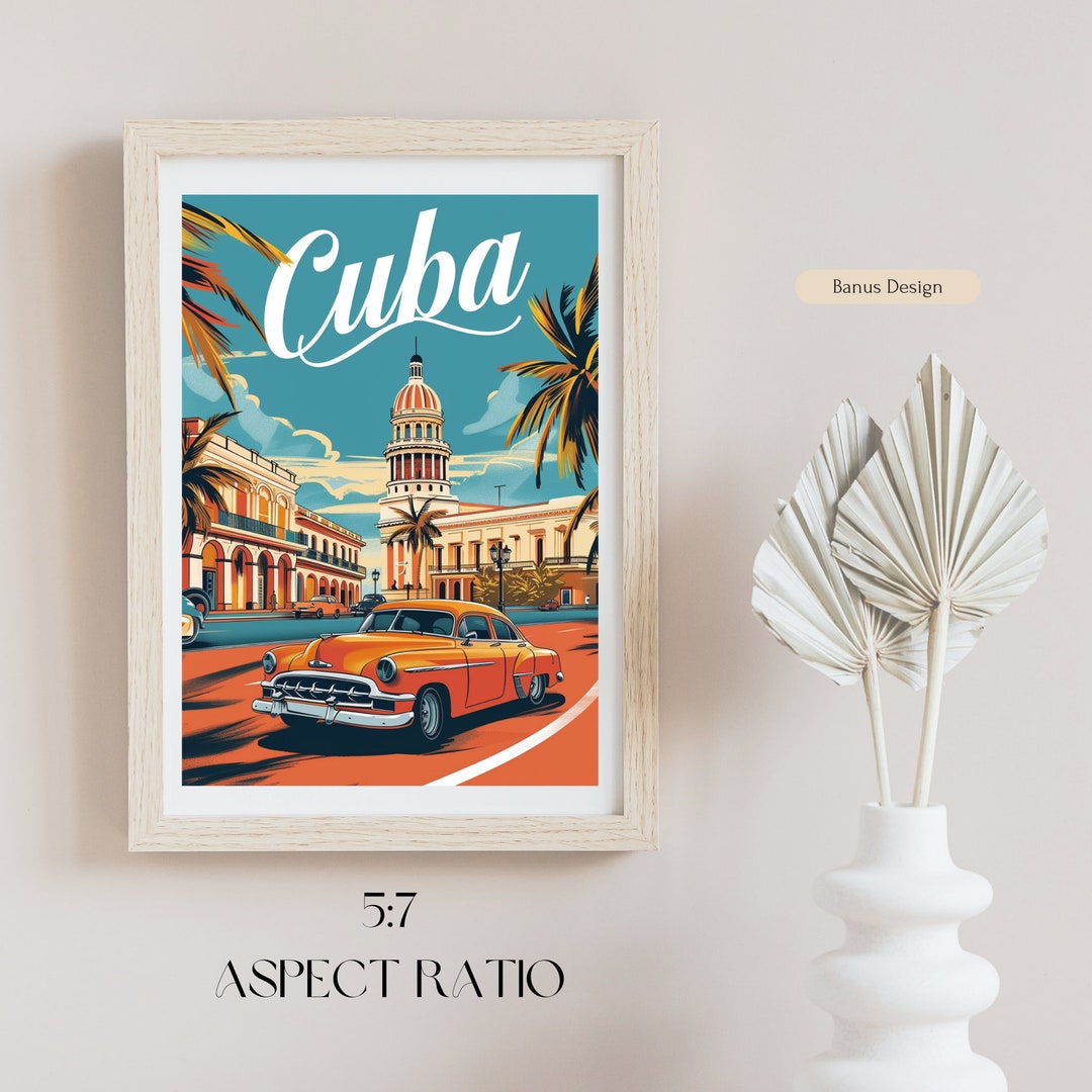 Cuba Wall Paper, Printable Cuba Drawing, Illustration City, City Art ...