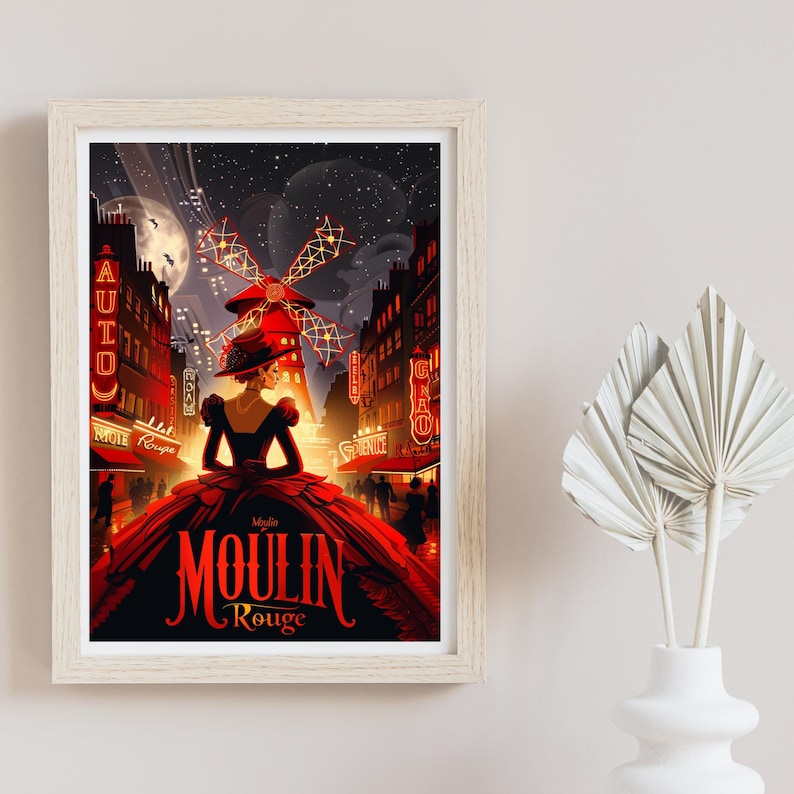 Vintage Moulin Rouge Poster: Parisian Cabaret Art (printable A4) - Etsy