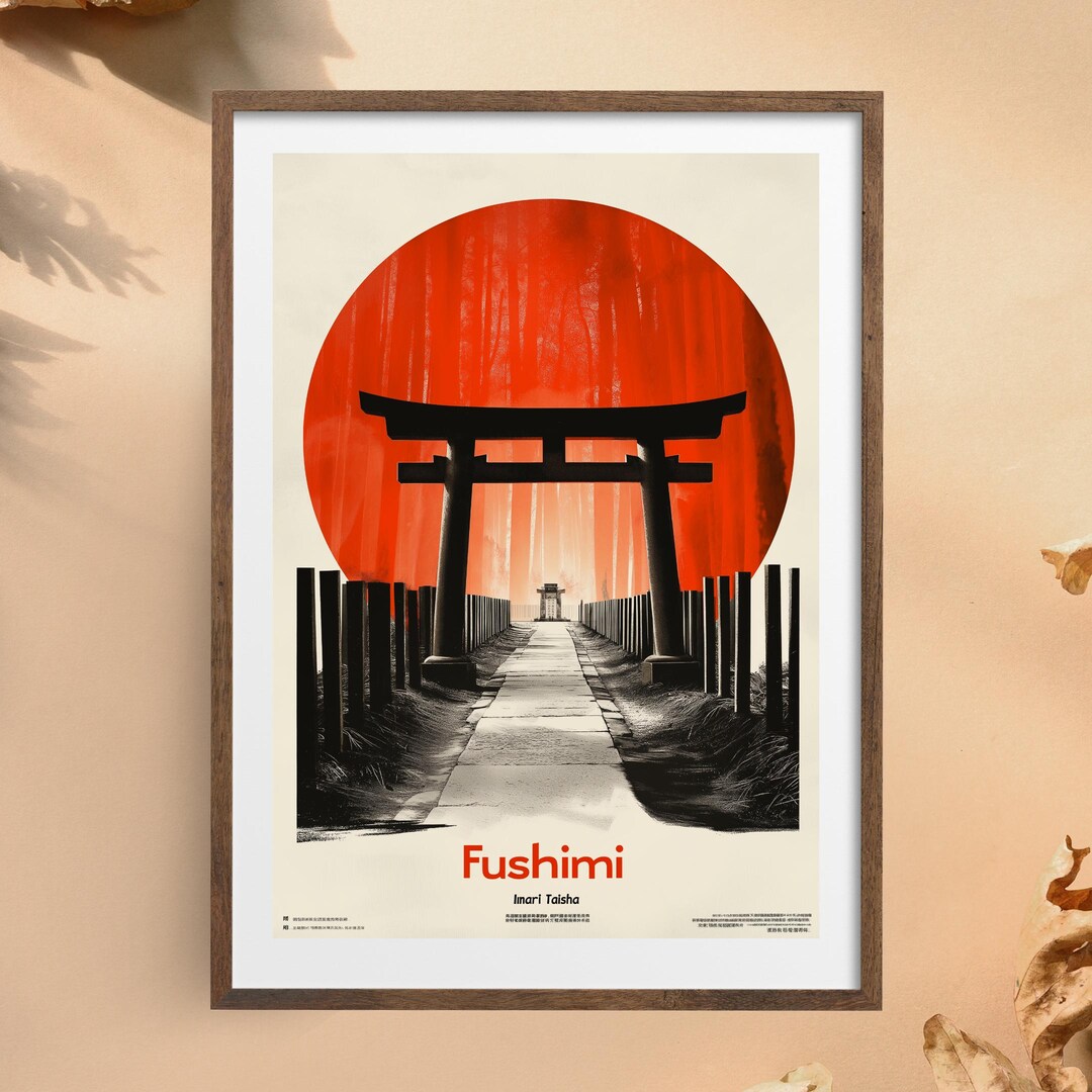 Fushimi Inari Art Poster - Japanese Shrine Wall Art - Torii Gate Print ...